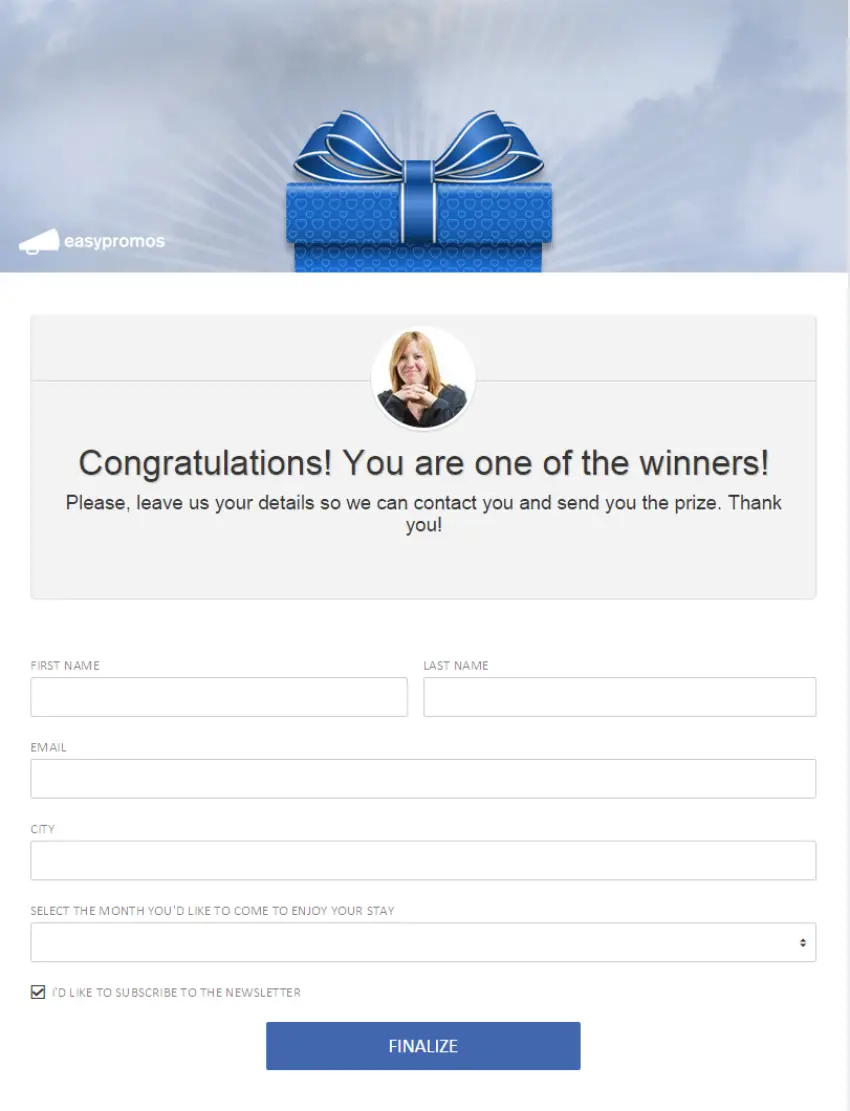 Manage Winners and Prize in Facebook, Instagram and Twitter Giveaways