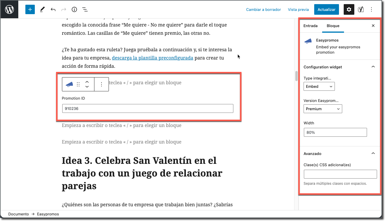 Presenta tu promoción en tu web o blog WordPress | Easypromos plugin